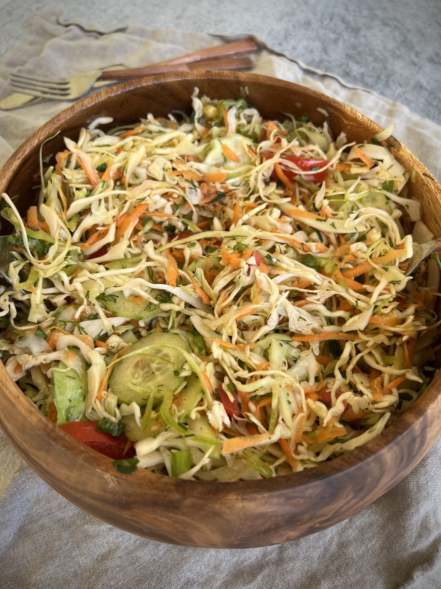 Mom’s Favorite Cabbage Salad - Vessys Gourmet Kitchen